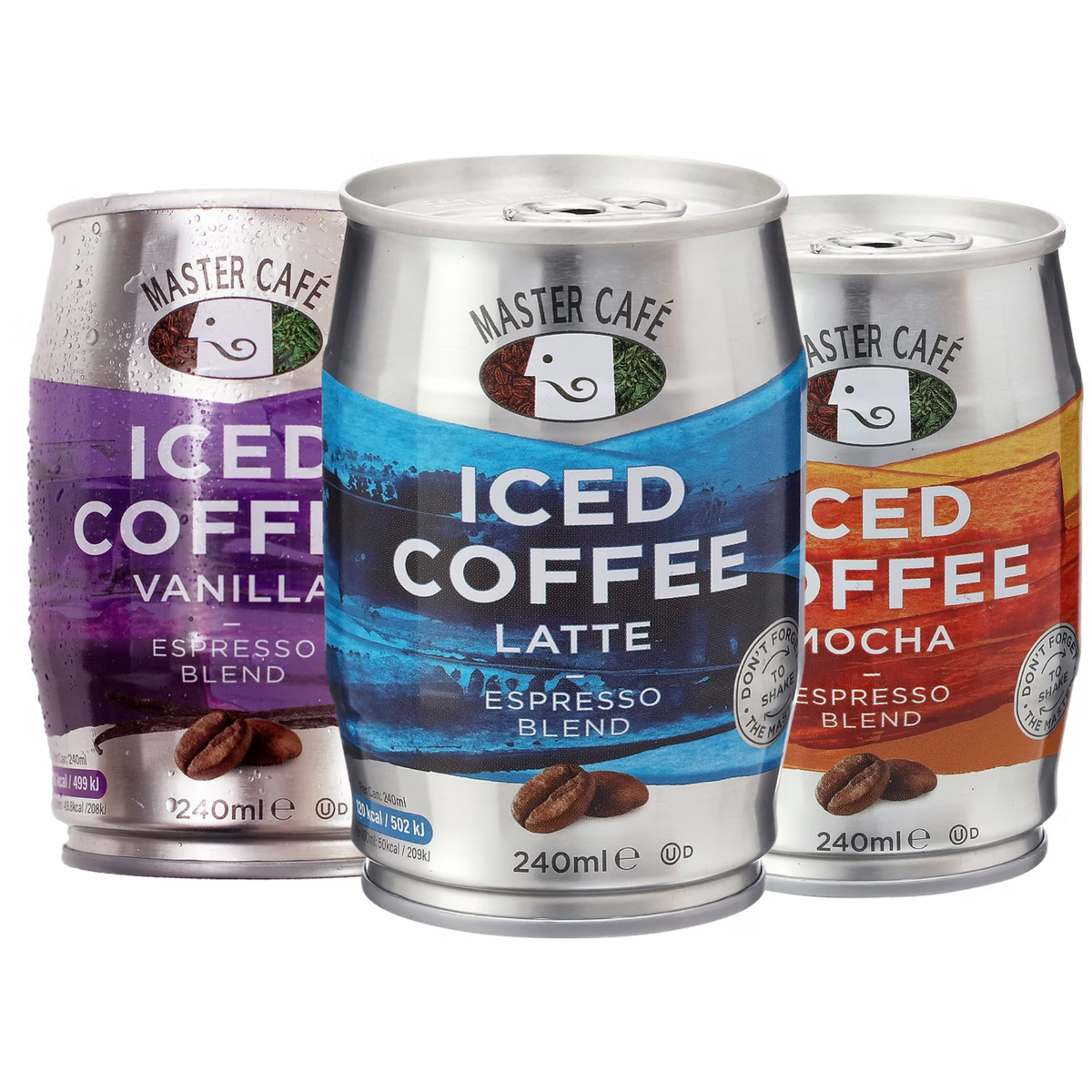 Master Café Iced Coffee – 240ml Cans | Mocha, Latte & Vanilla – The ...